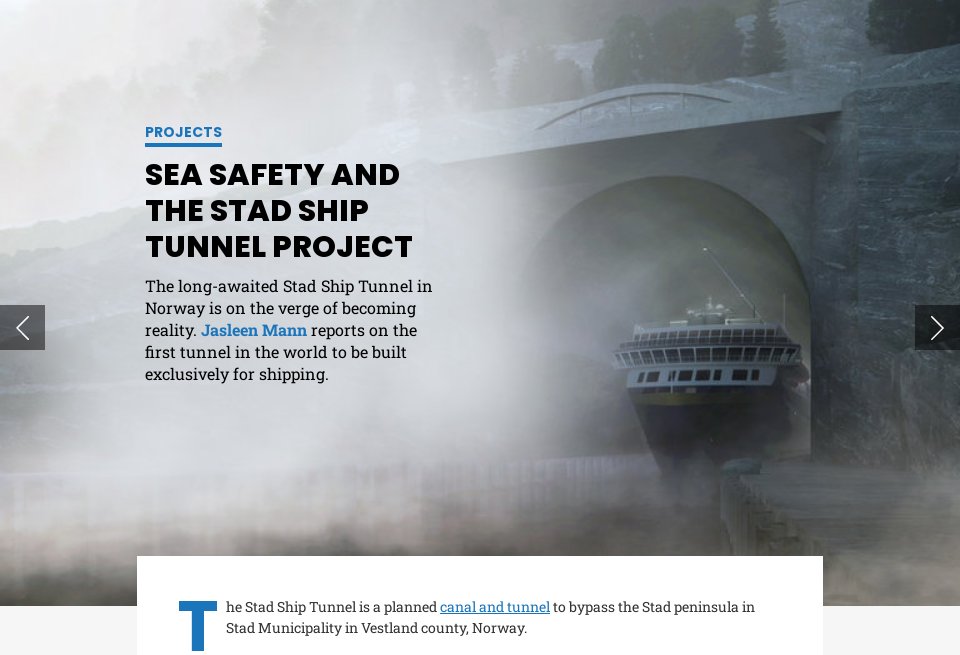 Sea safety and the Stad Ship Tunnel project - Ship Technology Global ...