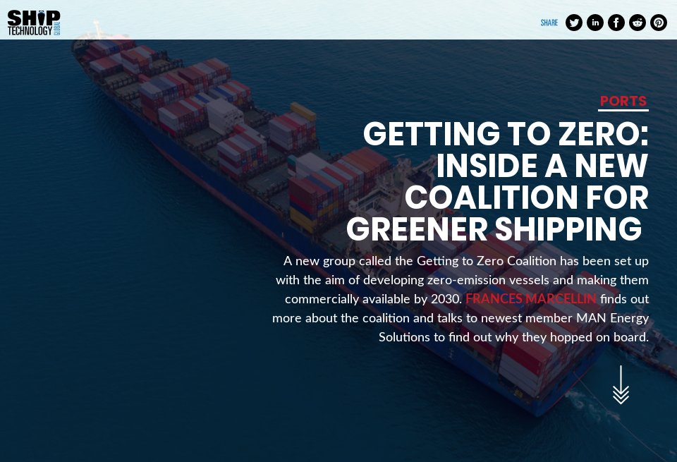 Getting to zero: inside a new coalition for greener shipping - Ship ...