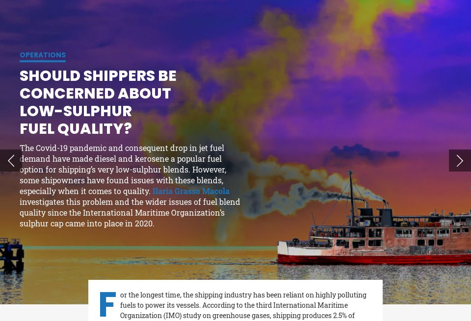 Should shippers be concerned about low-sulphur fuel quality? - Ship ...