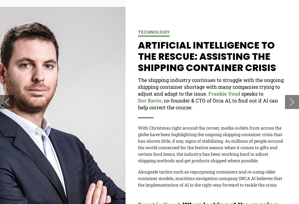 Artificial intelligence to the rescue: assisting the shipping container ...