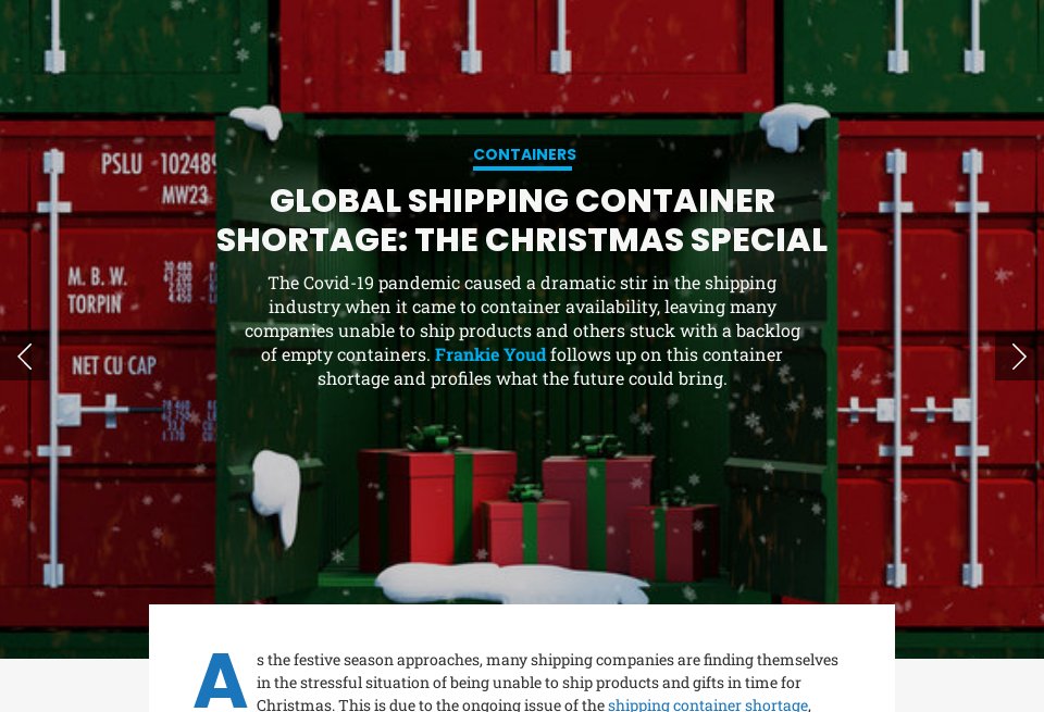Global shipping container shortage: the Christmas special - Ship ...