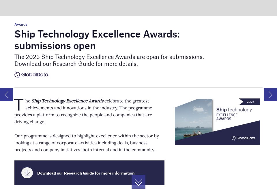 Awards - Ship Technology Global | Issue 86 | June 2023