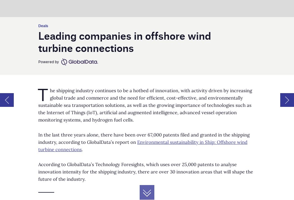 Leading companies in offshore wind turbine connections - Ship ...