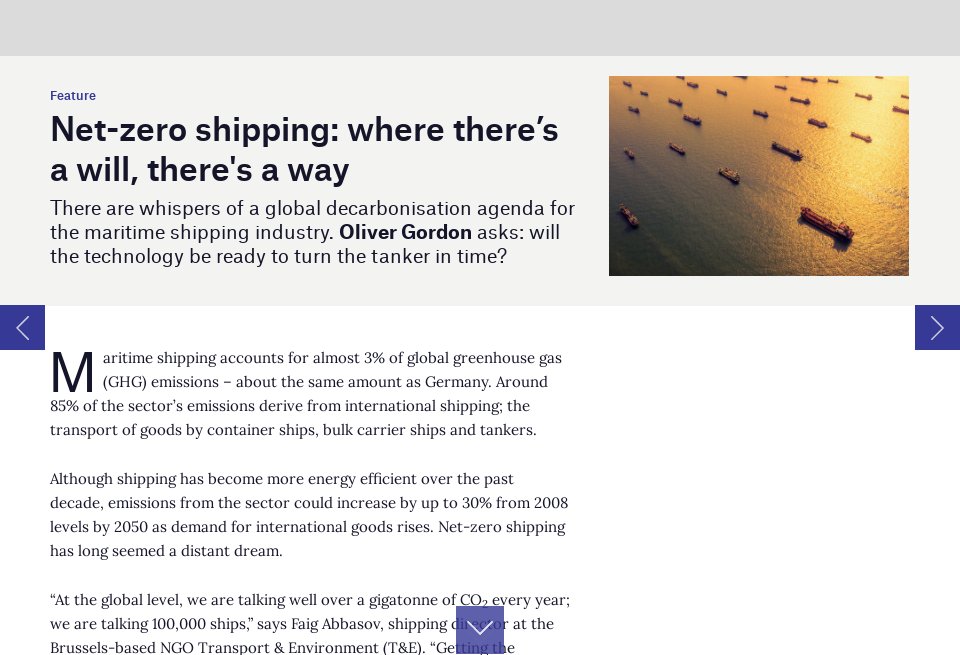 Net-zero shipping: where there’s a will, there's a way - Ship ...