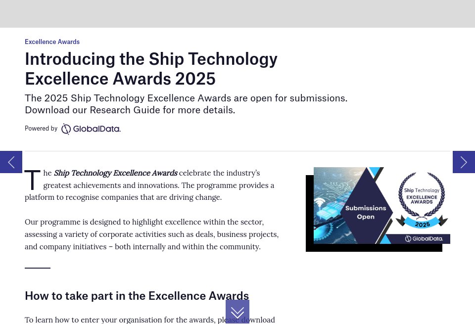 Excellence Awards - Ship Technology Global | Issue 94 | June 2025
