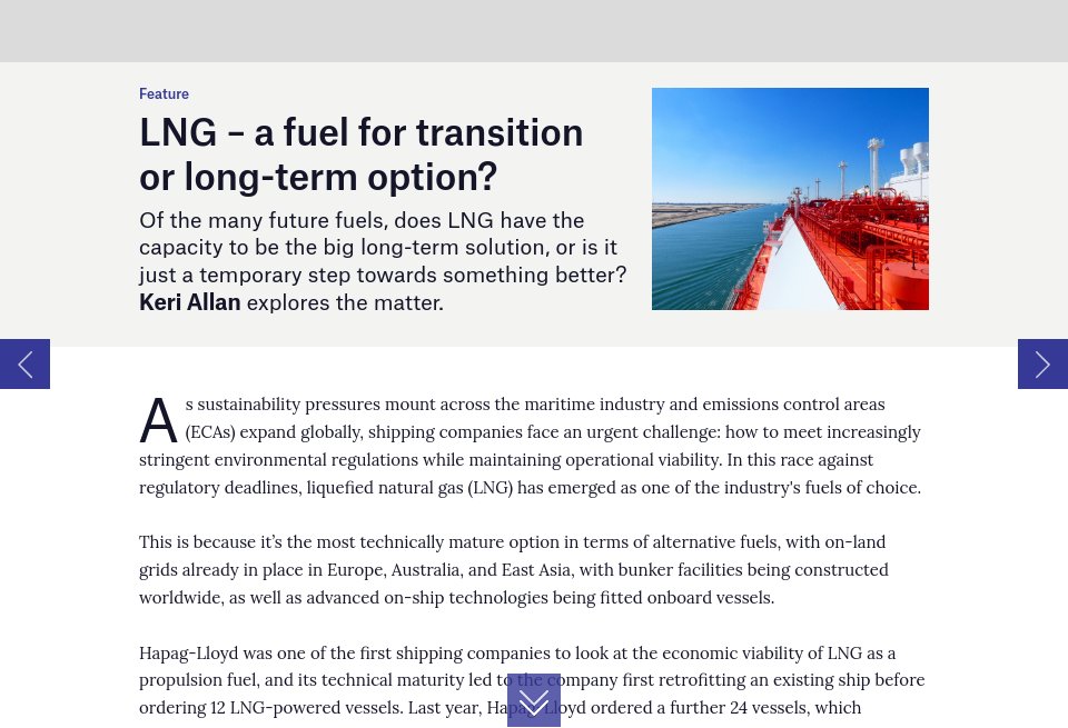 LNG – a fuel for transition or long-term option? - Ship Technology ...