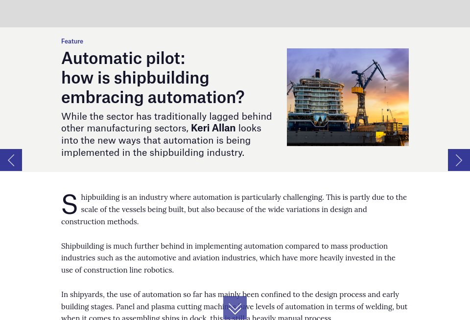 Automatic pilot: how is shipbuilding embracing automation? - Ship ...