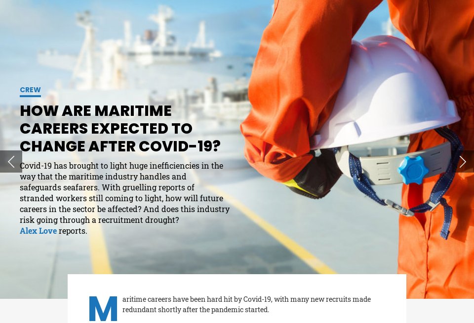 How are maritime careers expected to change after Covid-19? - Ship ...