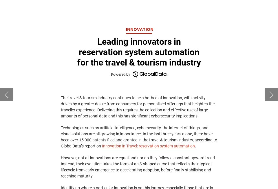 Leading innovators in reservation system automation - Ship Technology ...