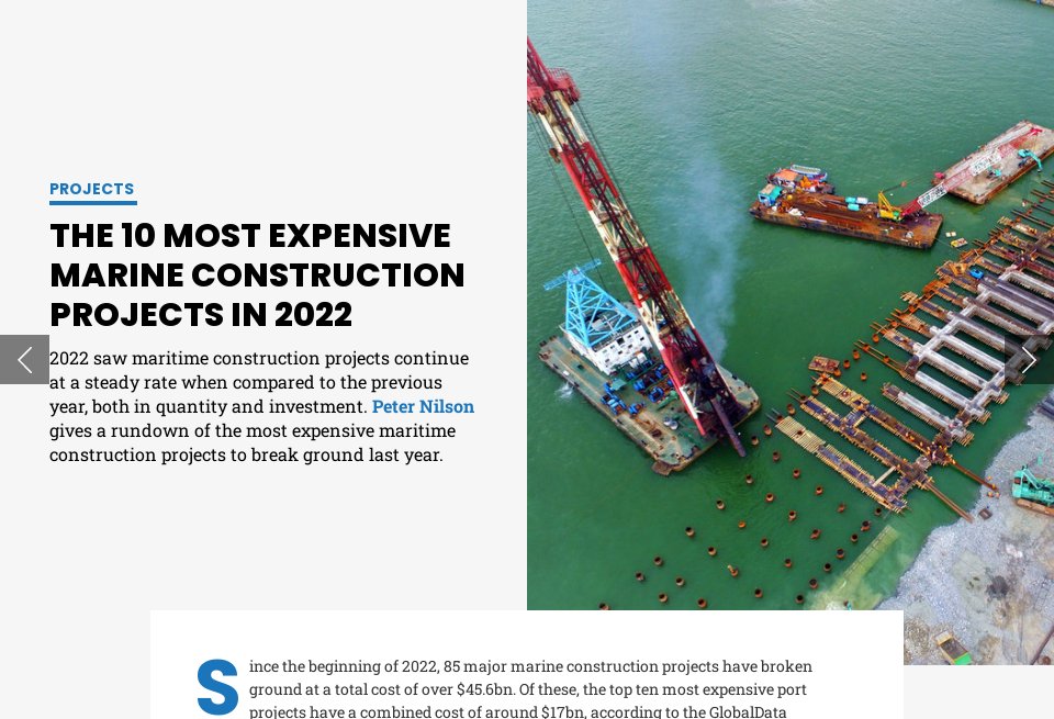 The 10 most expensive marine construction projects in 2022 - Ship ...