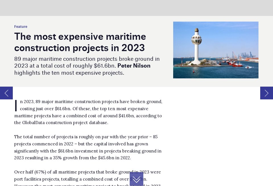 The most expensive maritime construction projects in 2023 - Ship ...