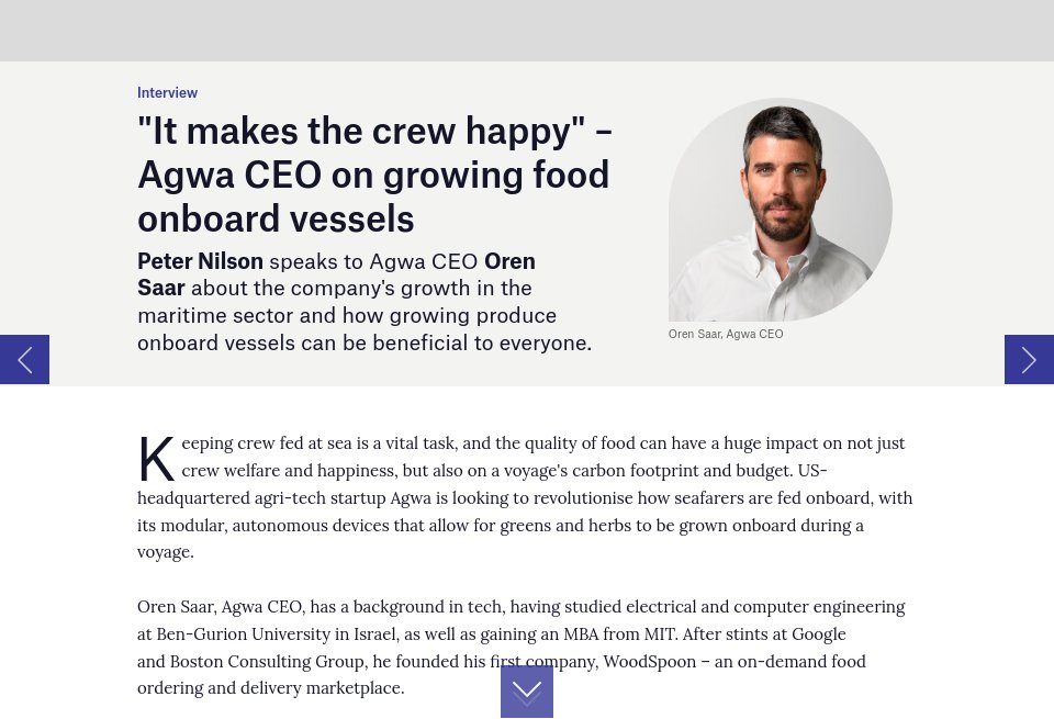 "It makes the crew happy" – Agwa CEO on growing food onboard vessels ...