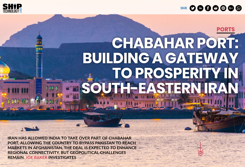 Chabahar Port: building a gateway to prosperity in south-eastern Iran ...