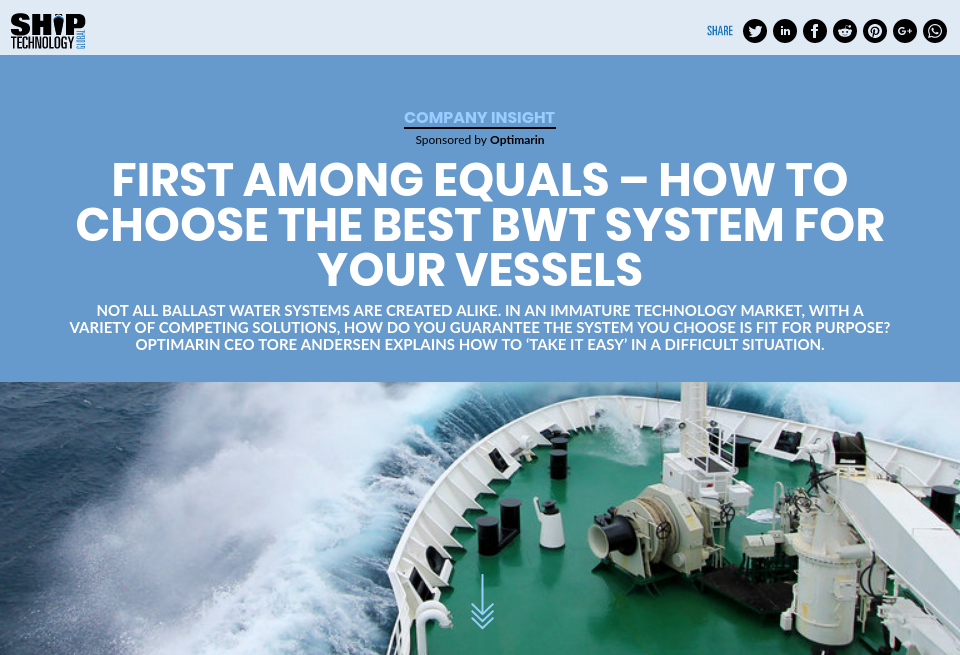 Optimarin Company Insight - Ship Technology Global | Issue 64 | May 2019