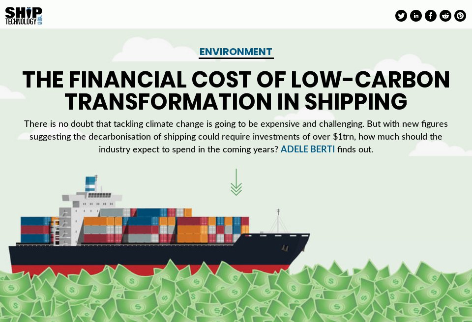 The financial cost of low-carbon transformation in shipping - Ship ...