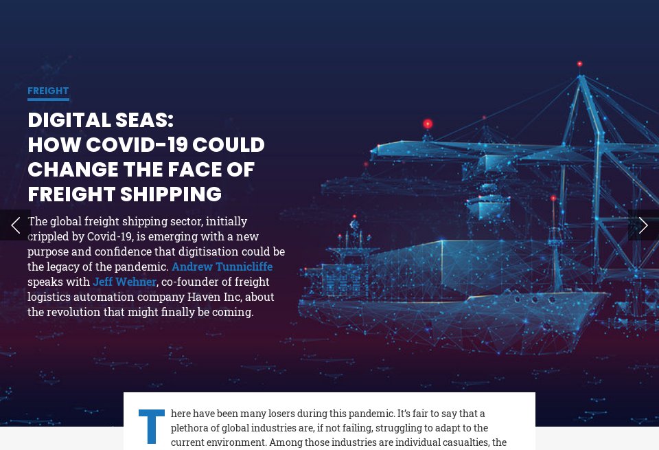 Digital seas: how Covid-19 could change the face of freight shipping ...