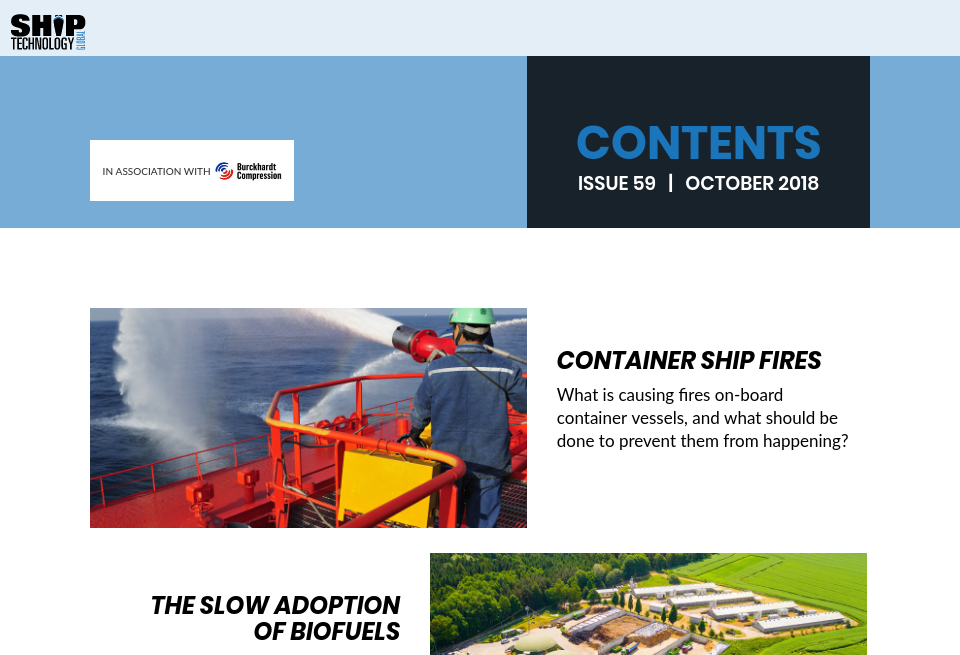 Burckhardt Compression - Ship Technology Global | Issue 59 | October 2018