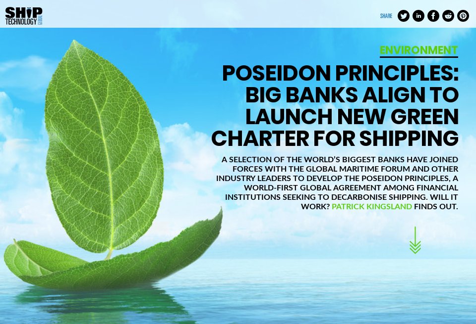 Poseidon principles: big banks align to launch new green charter for ...