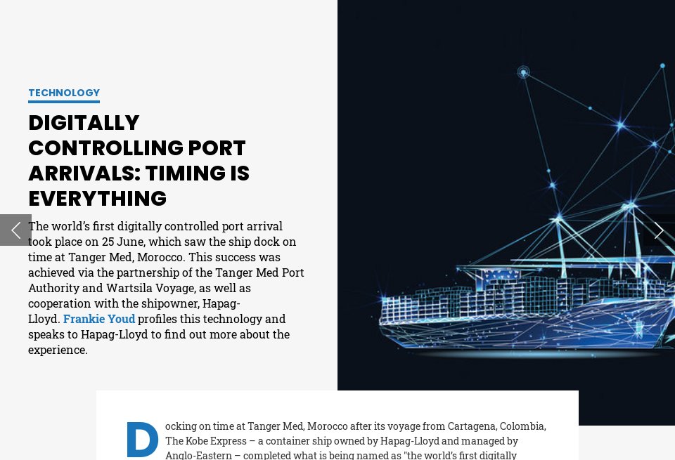 Digitally controlling port arrivals: Timing is everything - Ship ...