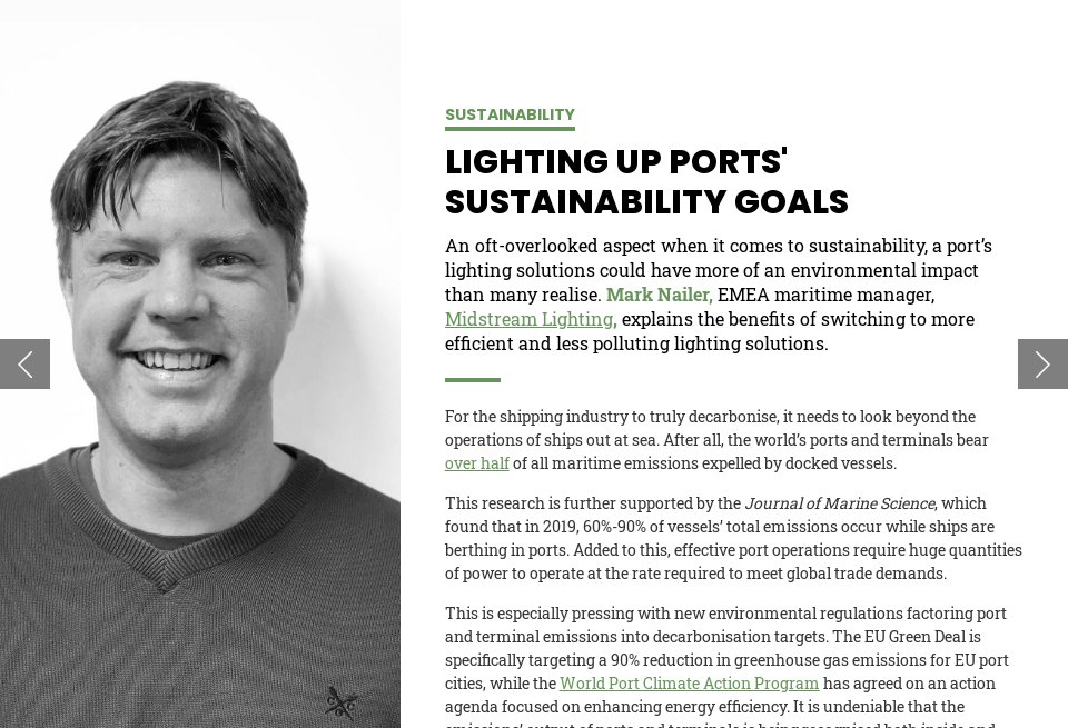 Lighting up ports' sustainability goals - Ship Technology Global ...