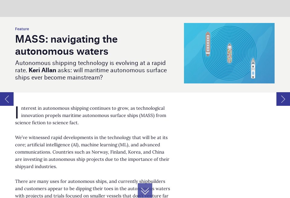 MASS: navigating the autonomous waters - Ship Technology Global | Issue ...
