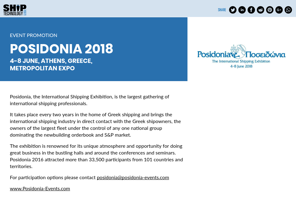 Posidonia - Ship Technology Global | Issue 51 | February 2018